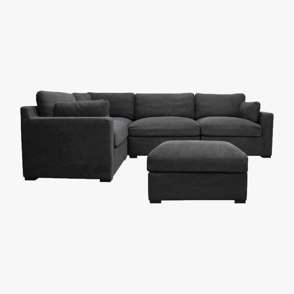 Lisbon 5 Piece Modular Sofa Setting Relaxed Black - Lewis & Co.