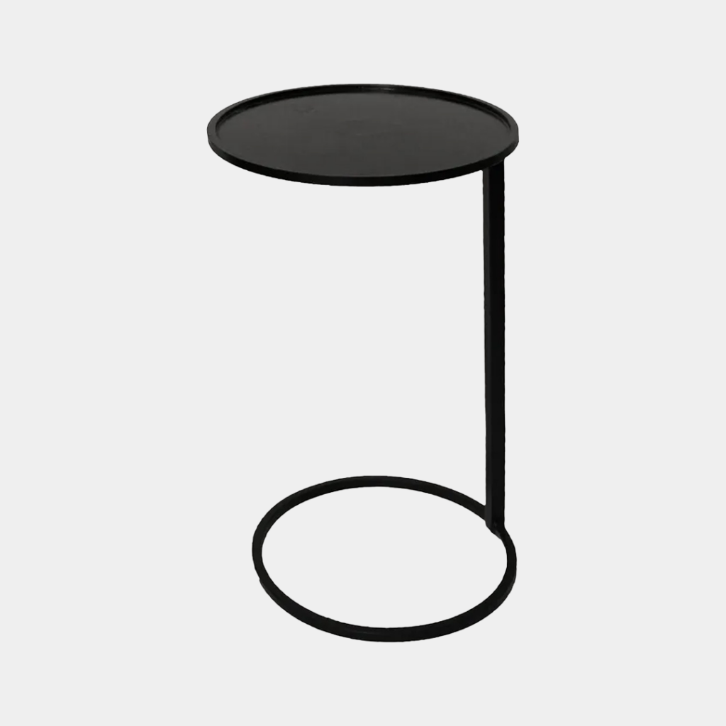 Black Circle Small Couch Side Table - Lewis & Co.
