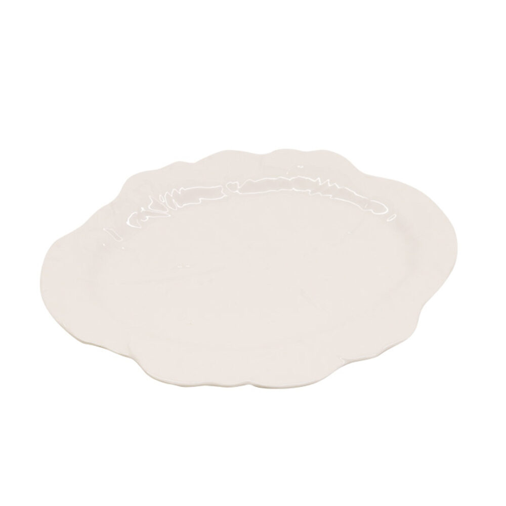 Melamine Cabbage Medium Oval Platter White - Lewis & Co.